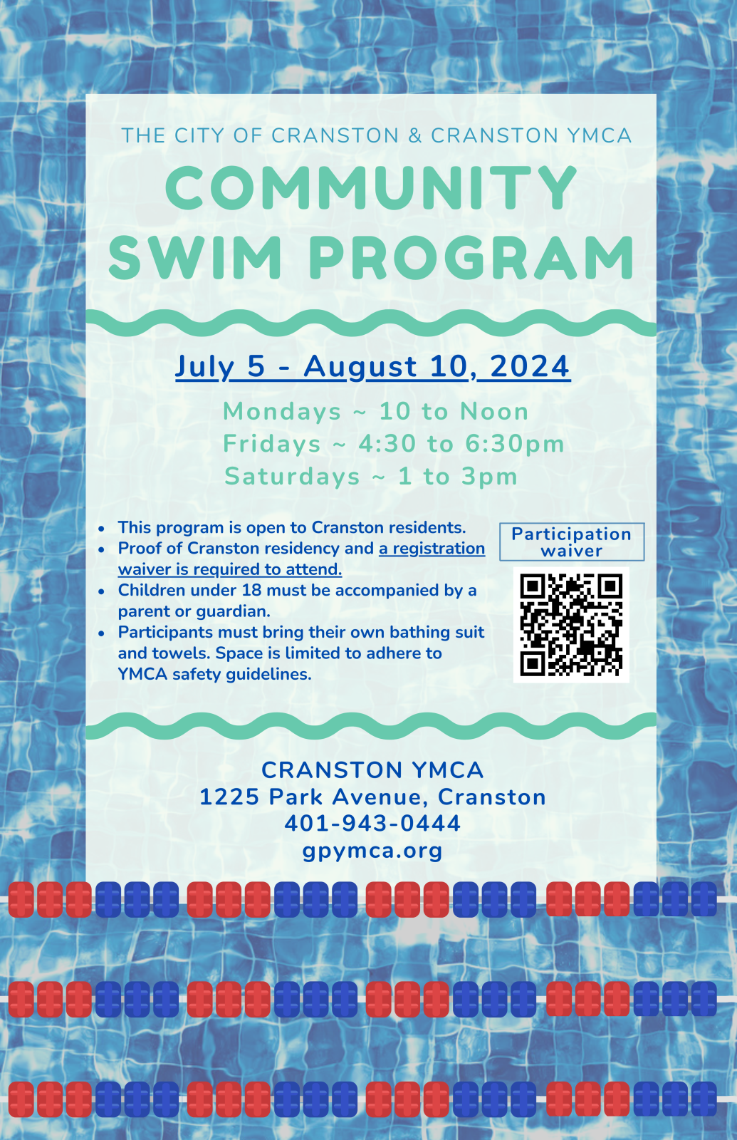 Mayor Hopkins Announces 2024 Cranston Community Swim Program, Splash Pad Open